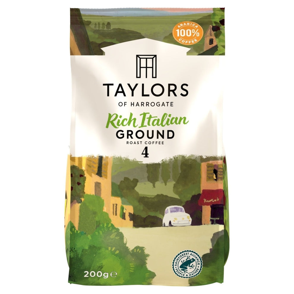 TAYLORS RICH ITALIAN GROUND COFFEE 200G X 6 – Coast & Moor Coffee ...
